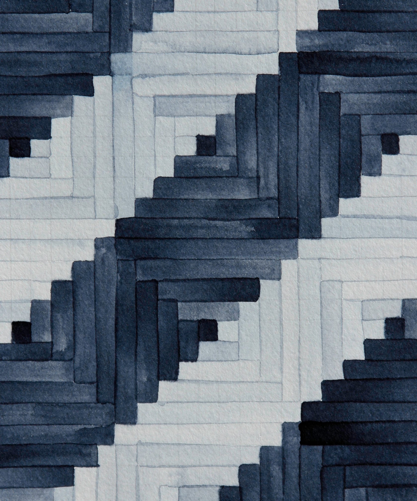 Log Cabin Quilt Study - Stripes in Indigo – Alison Charli Smith