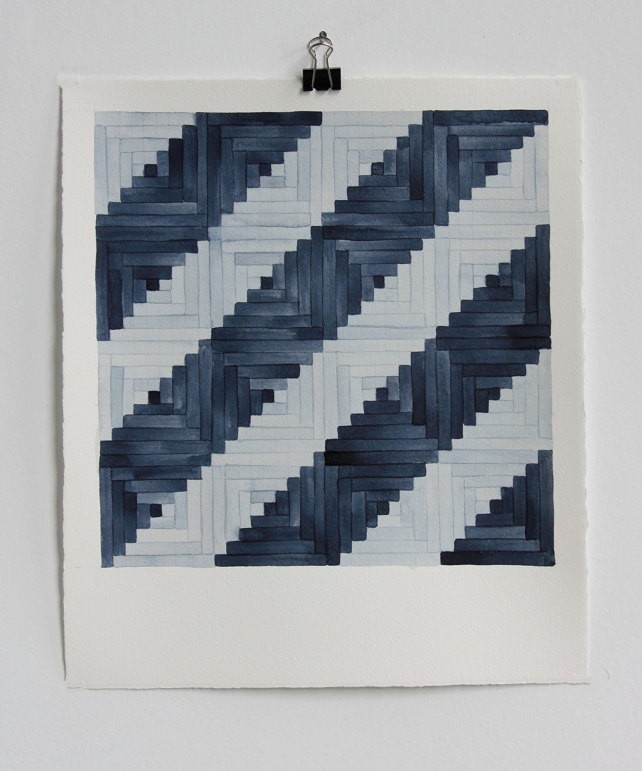 Log Cabin Quilt Study - Stripes in Indigo – Alison Charli Smith
